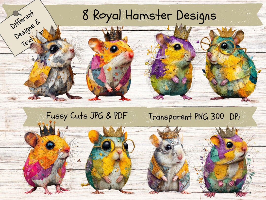 Royal Hamster PNG Clipart, Junk Journal Ephemera (digital Download) - Etsy
