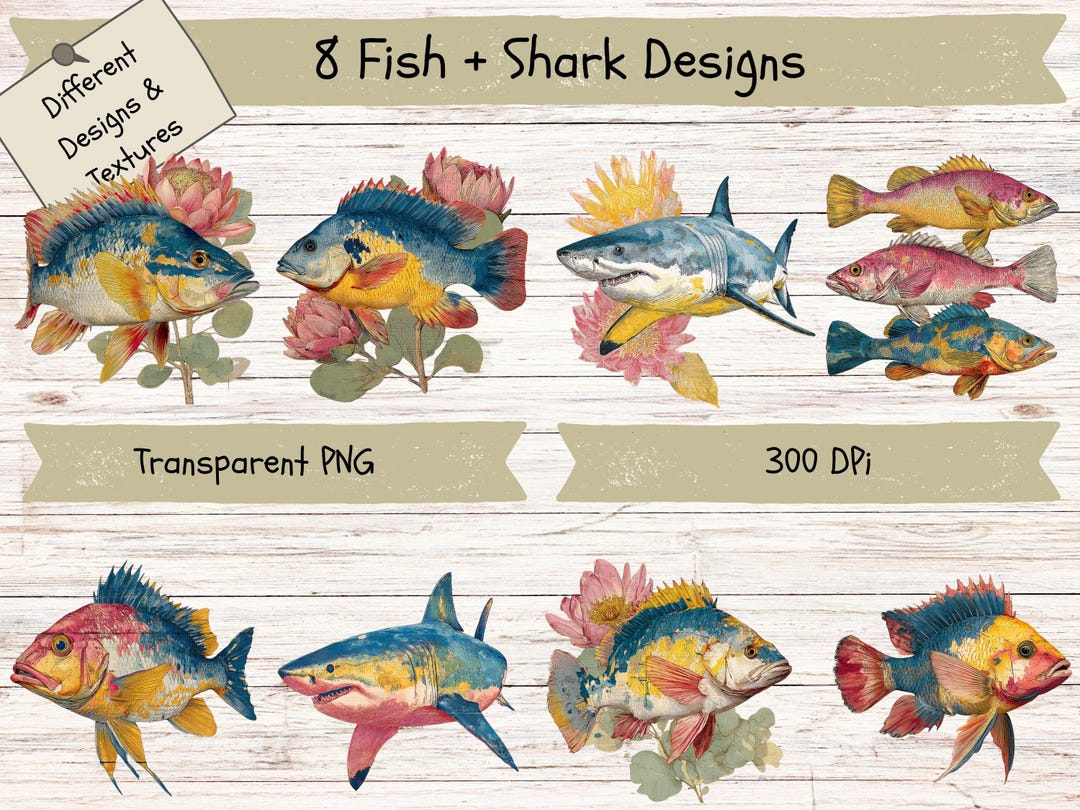 Fish & Shark Clipart – South African Protea PNG Graphics (digital ...