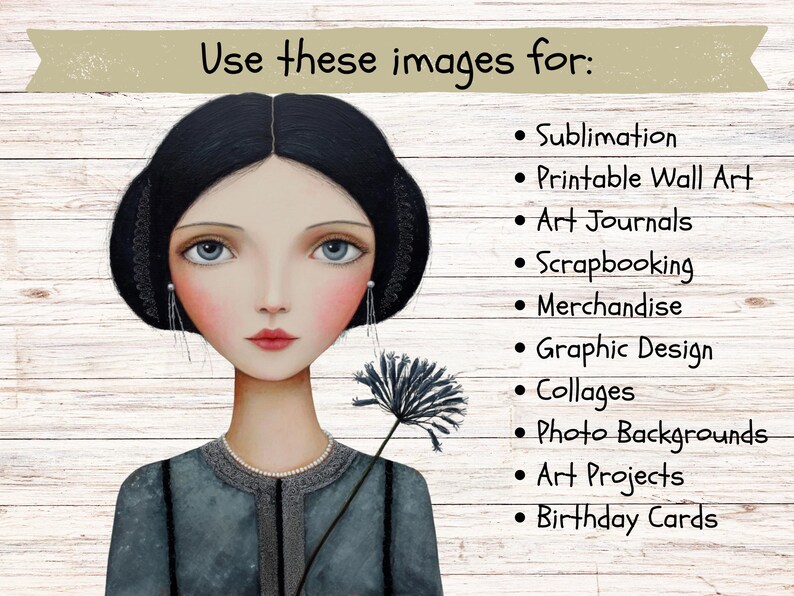 Flower Maiden Clipart Set – 9 PNG Whimsical Portraits – Feminine ...