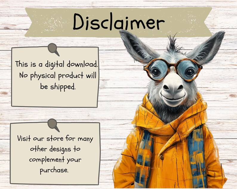 Funky Animals Clipart - Farm Animal Pngs for Junk Journals (instant ...