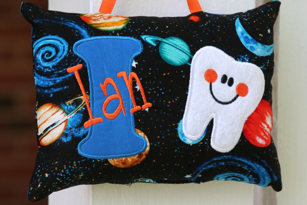 Boys Tooth Fairy Pillow Tooth Chart Space Moon Planets Galaxy - Etsy