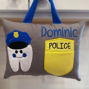 Tooth Fairy Pillow Police Theme With Tooth Chart Option - Etsy