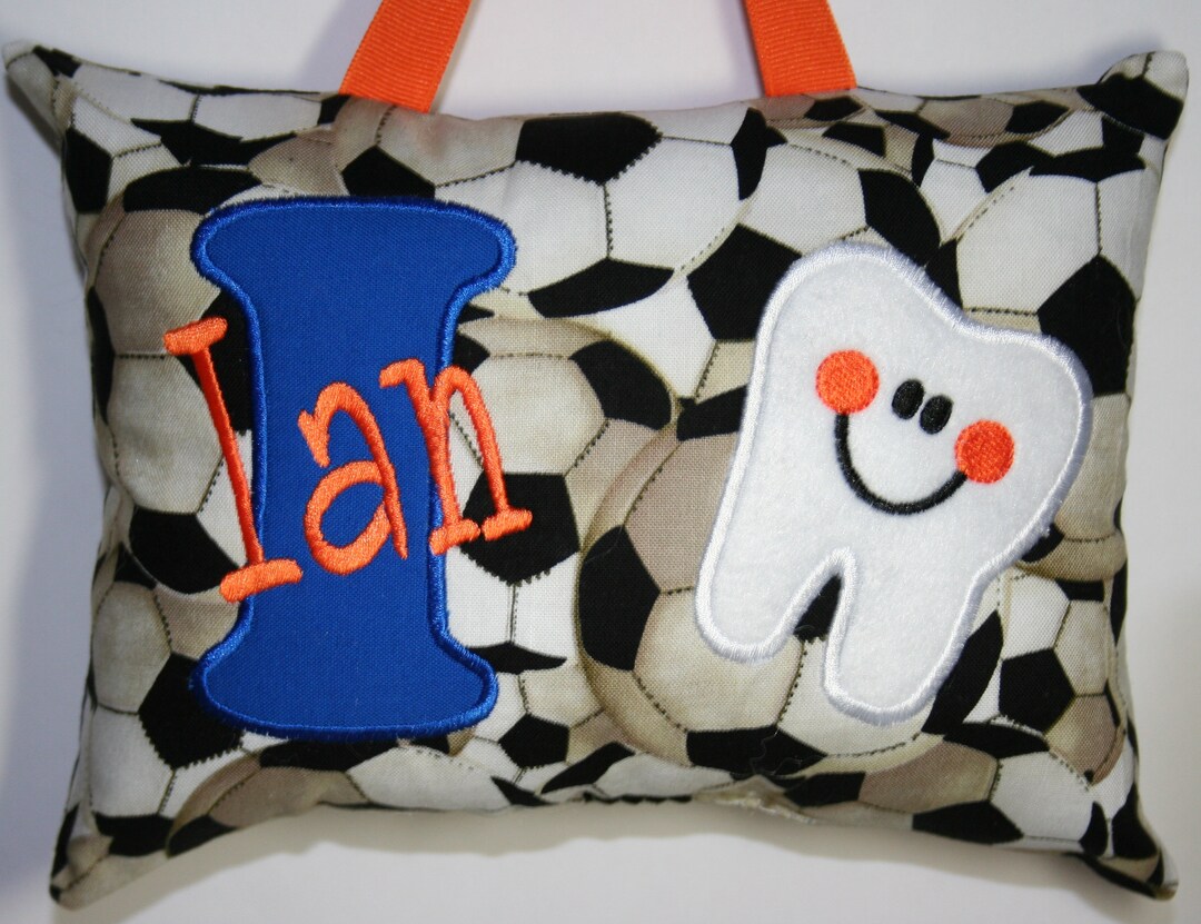 Tooth Fairy Pillow Personalized - Soccer - Tooth Chart - Etsy