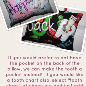 Tooth Fairy Pillow Police Theme With Tooth Chart Option - Etsy