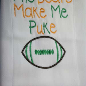 Baby Football Fan Burp Cloth * You Choose TEAM and COLORS* - Etsy