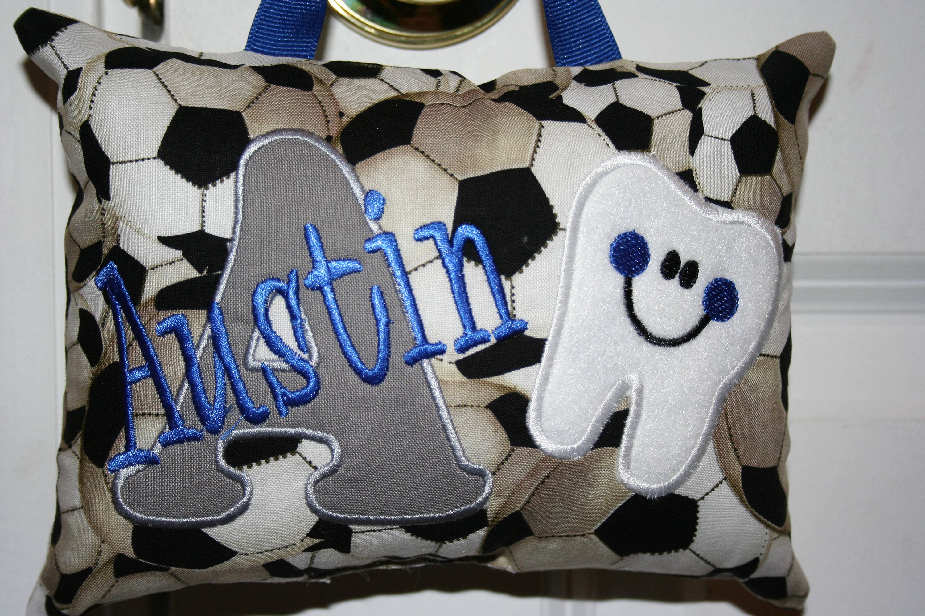Tooth Fairy Pillow - Personalized-soccer - Tooth Chart Option - Sports ...