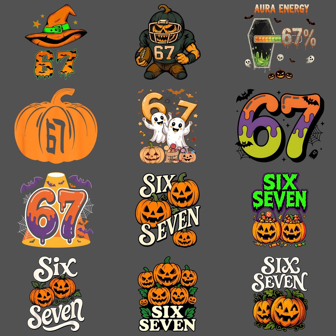 Halloween Meme Gen Alpha Slang Aura Energy 67 PNG, Funny Quote Clipart ...
