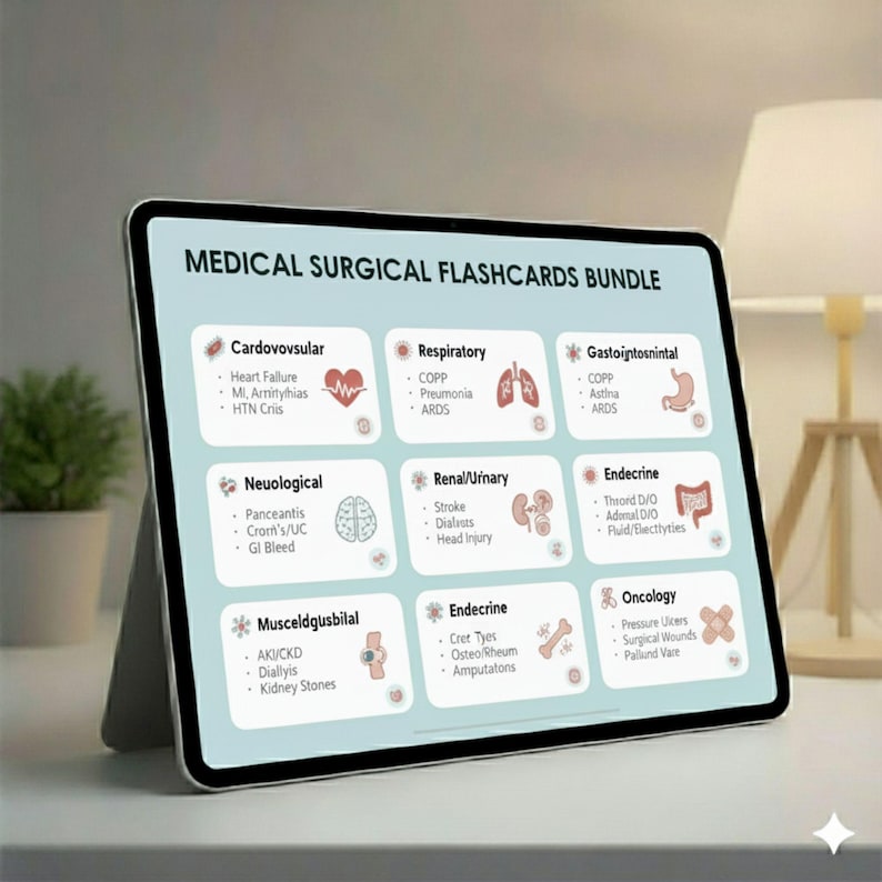 Medical Surgical Flashcards Bundle, Med-surg Study Bundle, Med Surg ...