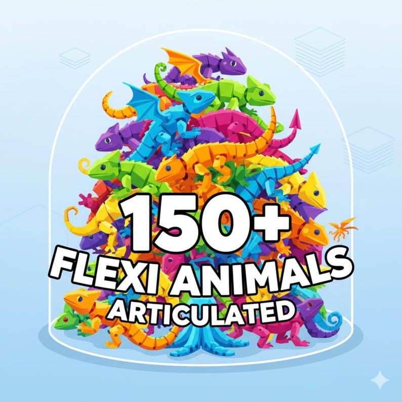 150+ Articulated Flexi Mini Animals, Flexi 3D Print Models, 3D Print ...