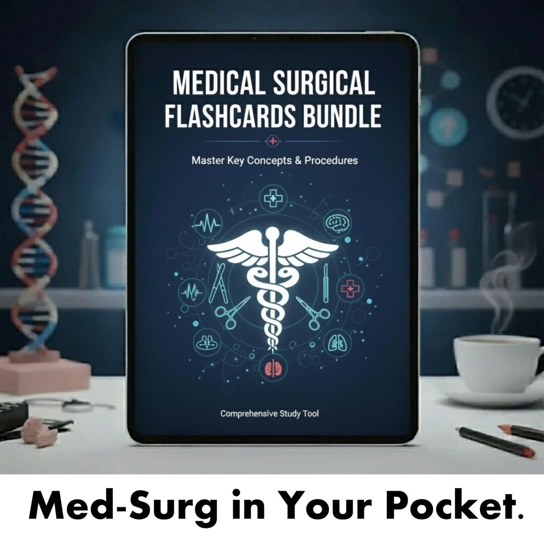 Medical Surgical Flashcards Bundle, Med-surg Study Bundle, Med Surg ...