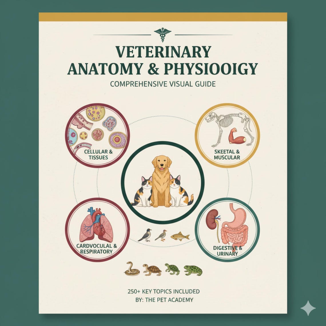 200 Sheets Veterinary Anatomy & Physiology Study Sheets, Nursing School ...