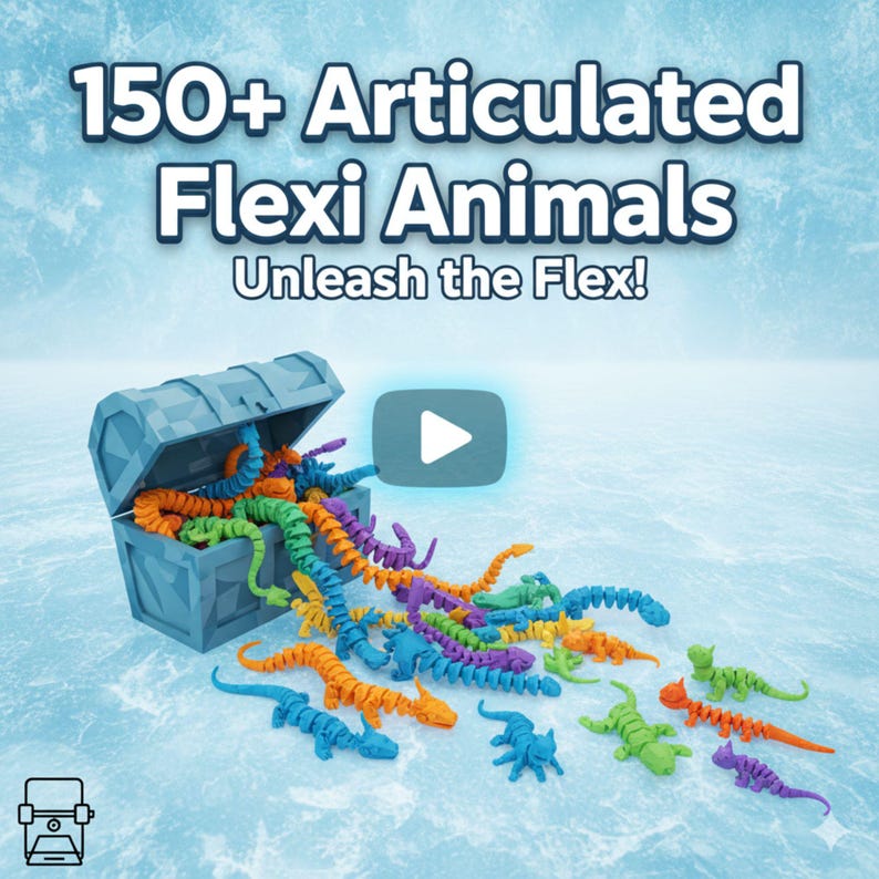 150+ Articulated Flexi Mini Animals, Flexi 3D Print Models, 3D Print ...