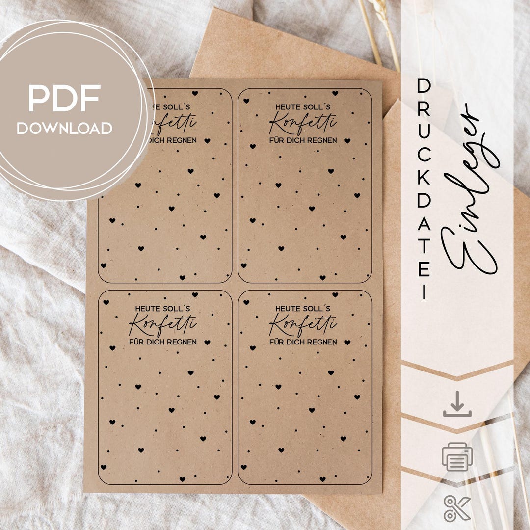 Voucher Insert “confetti Rain” 01 – DIN A4 PDF Template (party/birthday ...