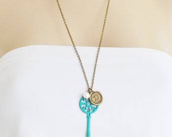 Long key necklace | Etsy