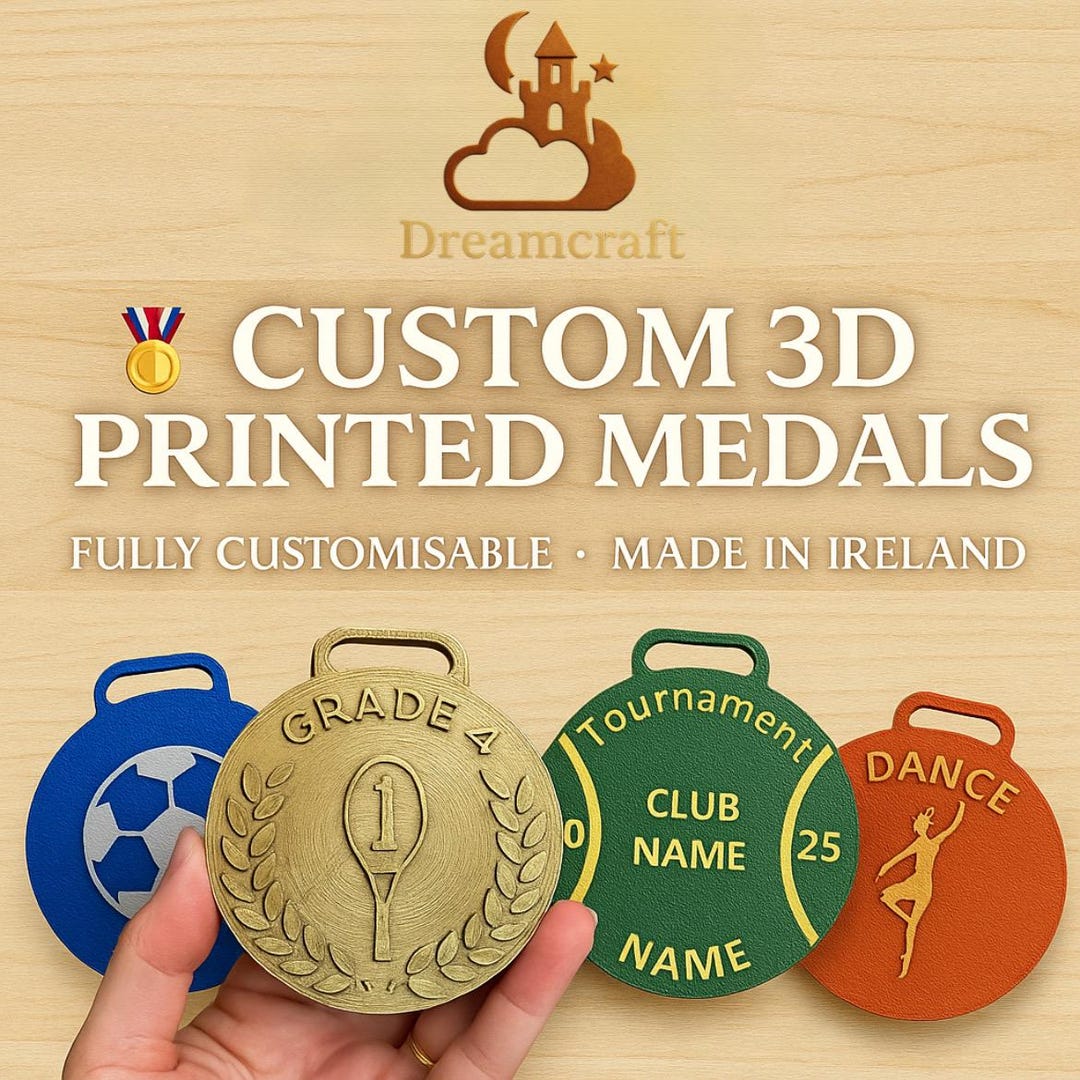 Set of 3 Custom 3D Printed Medals: Personalized Event Awards, Handmade ...