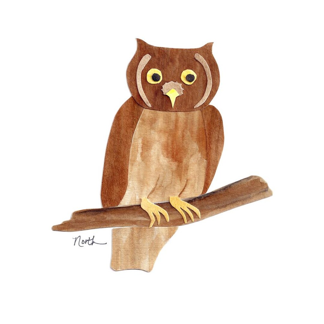 Little Screech OWL Watercolor Print - Woodland Creature Nursery Theme ...