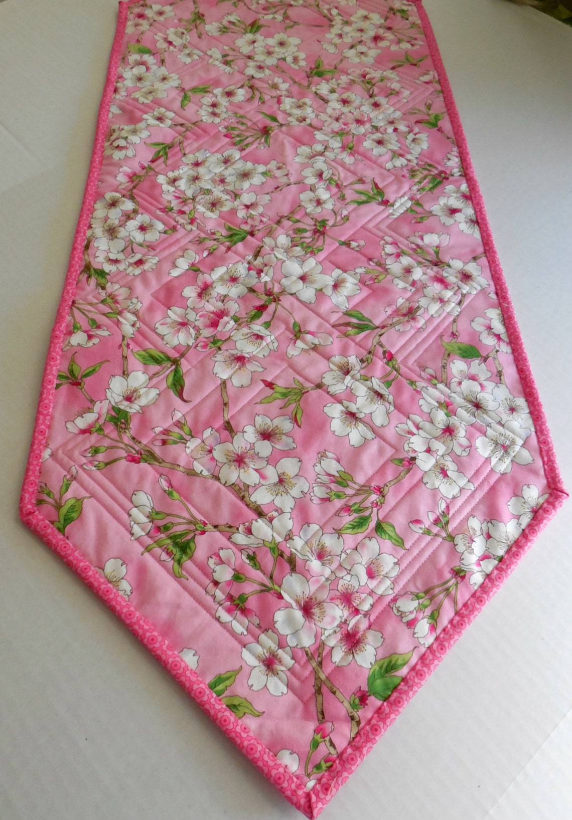 Pink and Yellow Floral Table Runner-reversible to Cherry Blossom-free ...