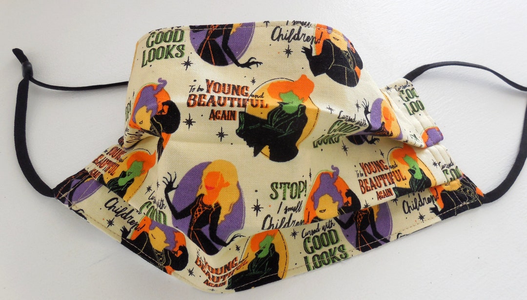 Hocus Pocus Halloween PPE Mask-reversible-cotton-adult-adjustable Ear ...