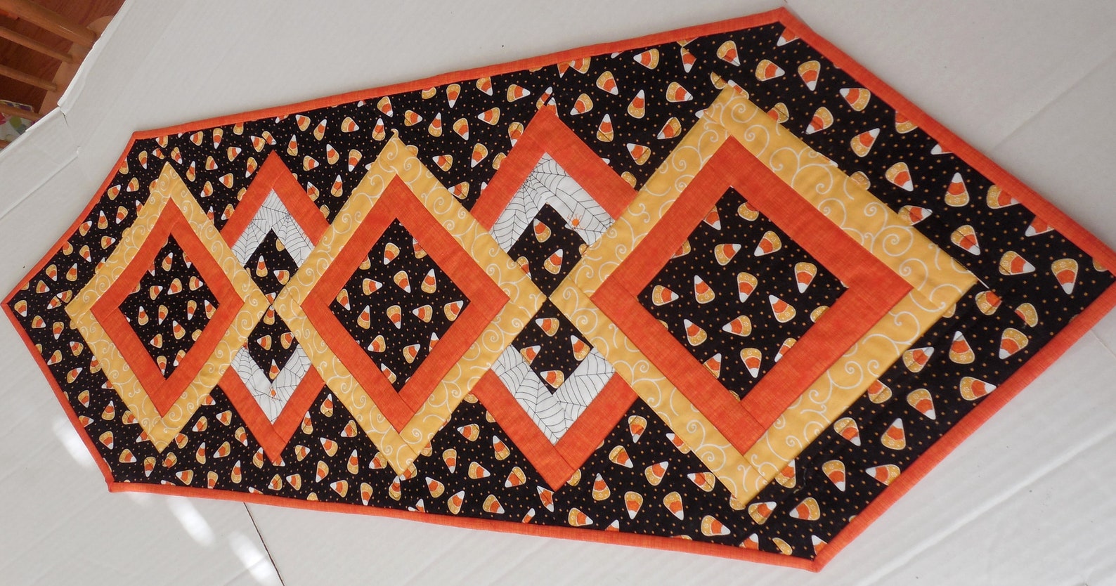 Candy Corn Table Runner-reversible-handmade-one of a Kind - Etsy