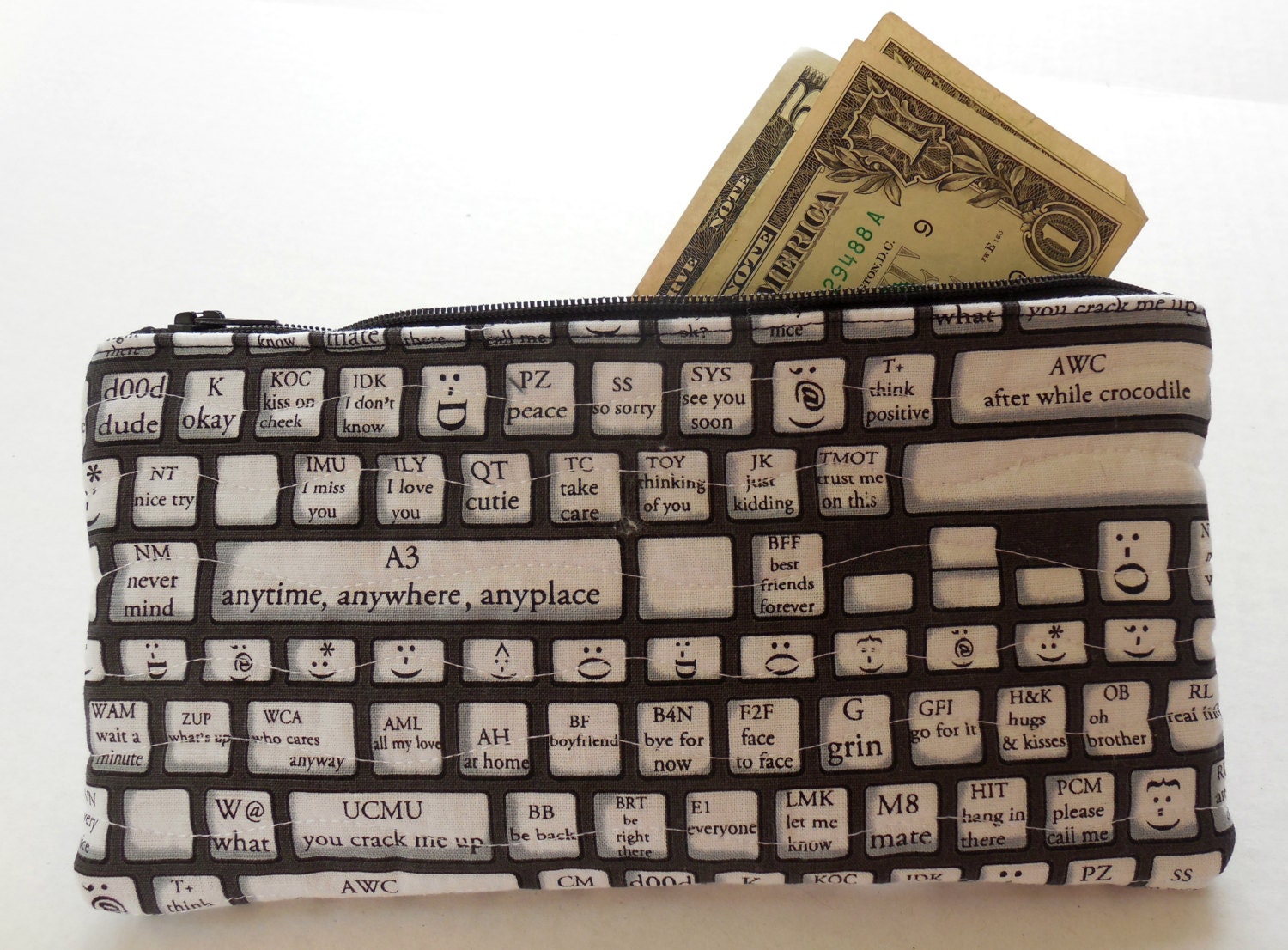 Text Keyboard Zipper Bag-free Shipping to US and Canada - Etsy