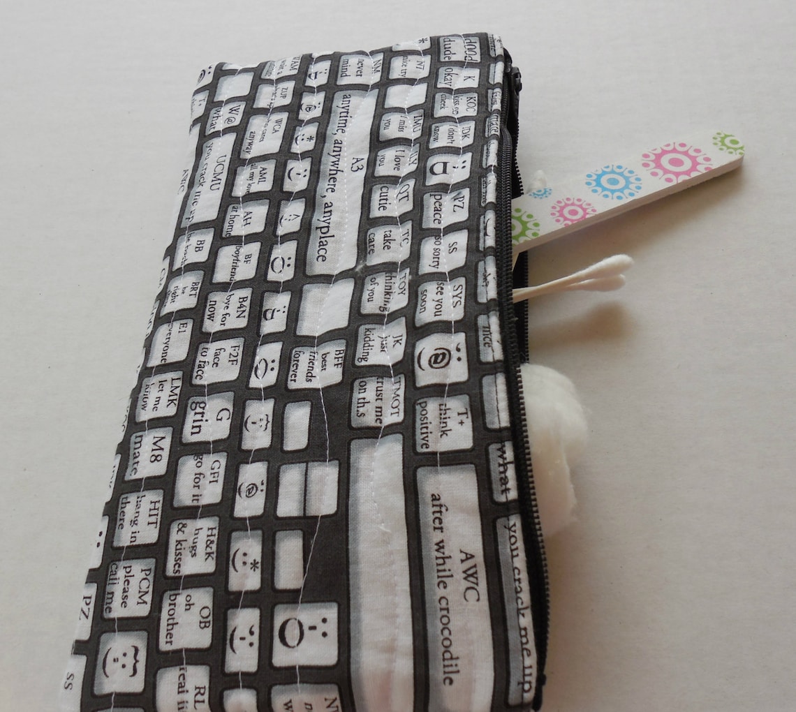 Text Keyboard Zipper Bag-free Shipping to US and Canada - Etsy