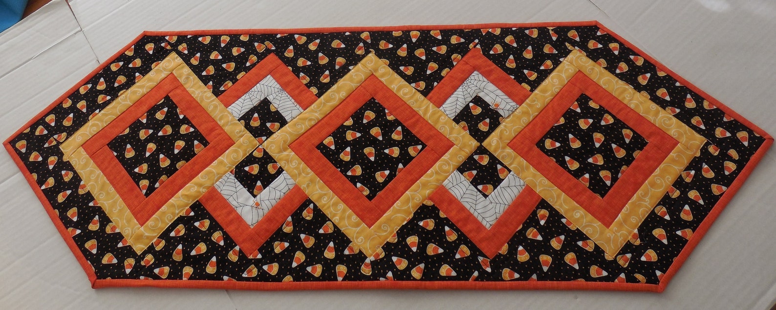 Candy Corn Table Runner-reversible-handmade-one of a Kind - Etsy