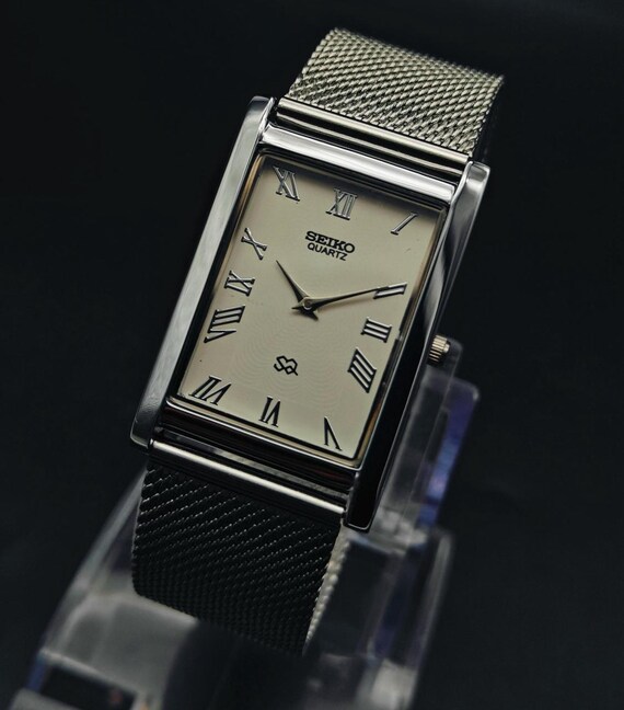 Vintage Seiko Slim Tank Style Quartz Men's Wrist Watc… - Gem