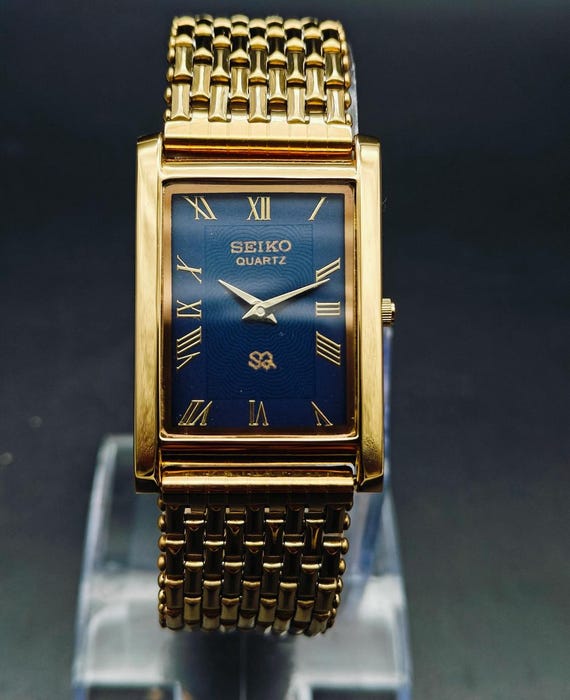 Vintage Seiko Slim Tank Style Quartz Men's Wrist Watc… - Gem