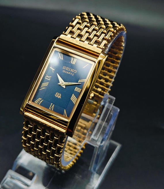 Vintage Seiko Slim Tank Style Quartz Men's Wrist Watc… - Gem