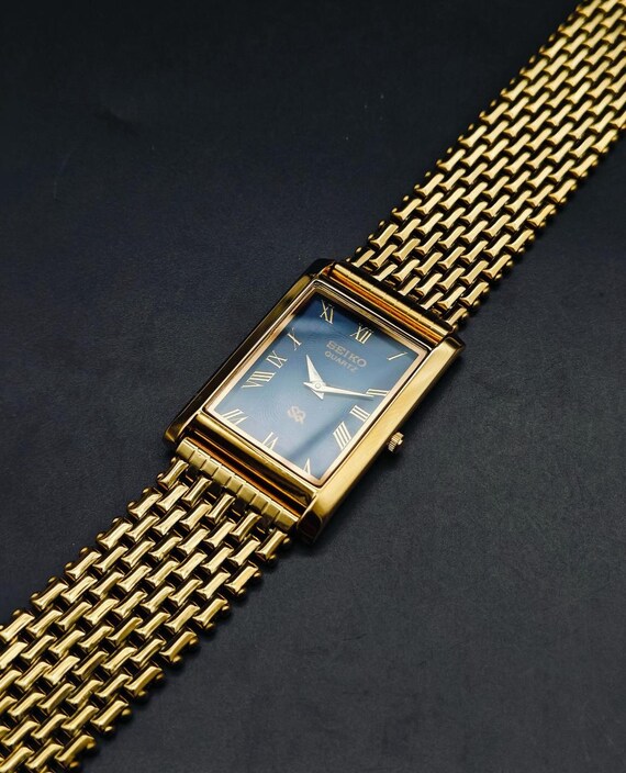 Vintage Seiko Slim Tank Style Quartz Men's Wrist Watc… - Gem