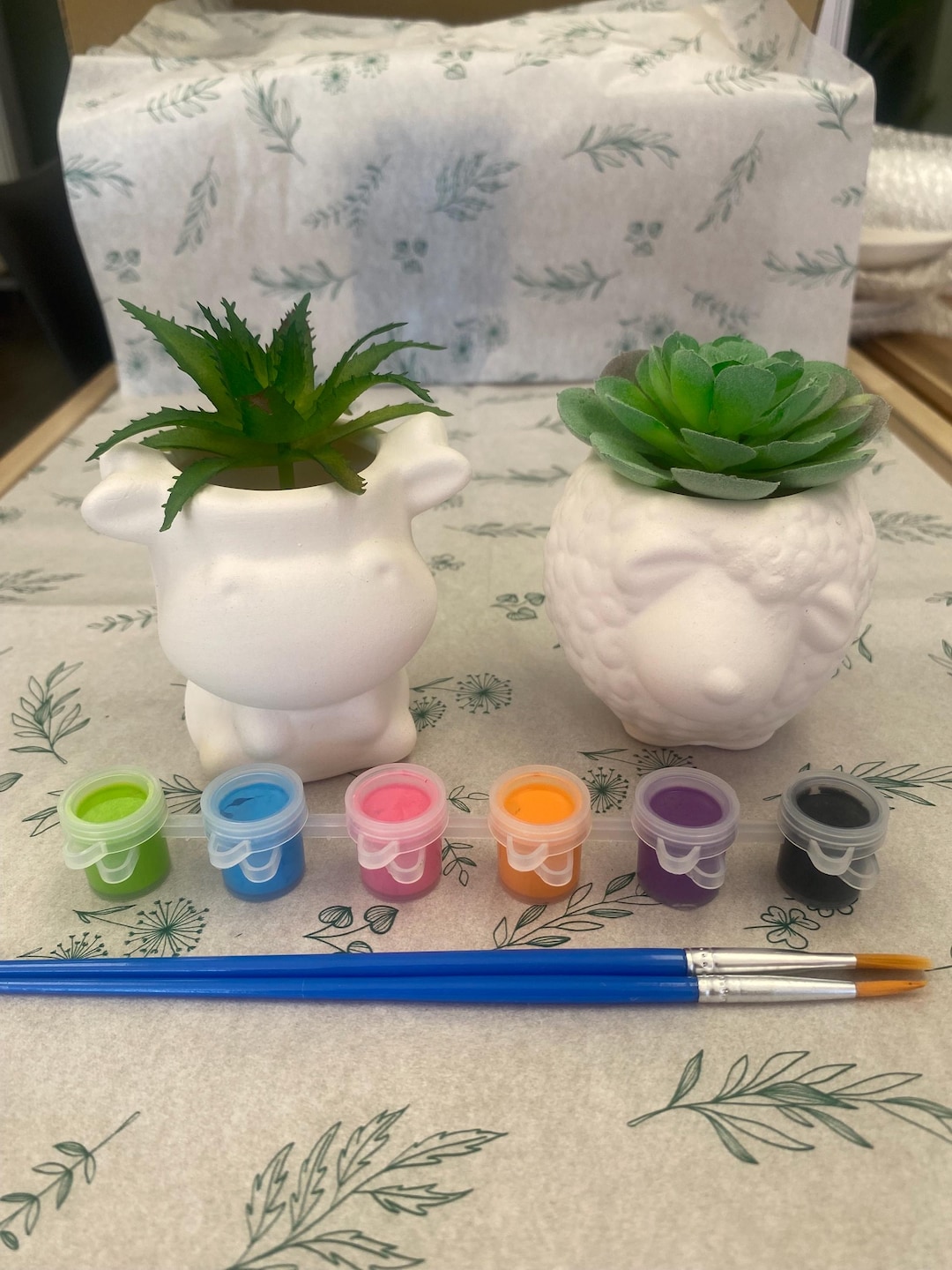 Paint Your Own Ceramic Farm Animals Kit: Sheep & Cow - Etsy Australia
