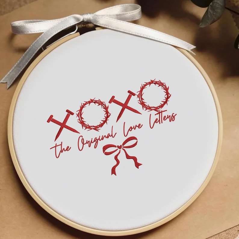 XOXO Crown of Thorns Embroidery Design, Love Letters (digital Download ...