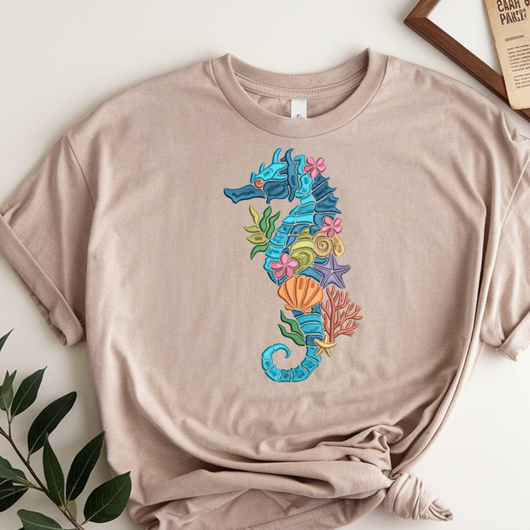 Seahorse Embroidery Design, Ocean Applique Pattern (digital Download ...