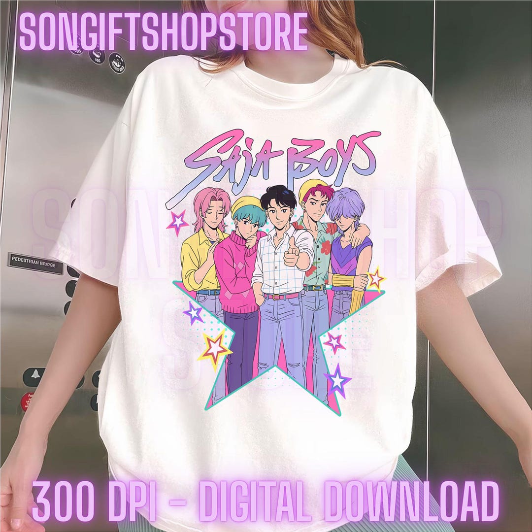 Saja Boys Boy Band Png, Kpop Demon Inspired Movie PNG File, Bootleg Retro Movie Clipart, Demon ...