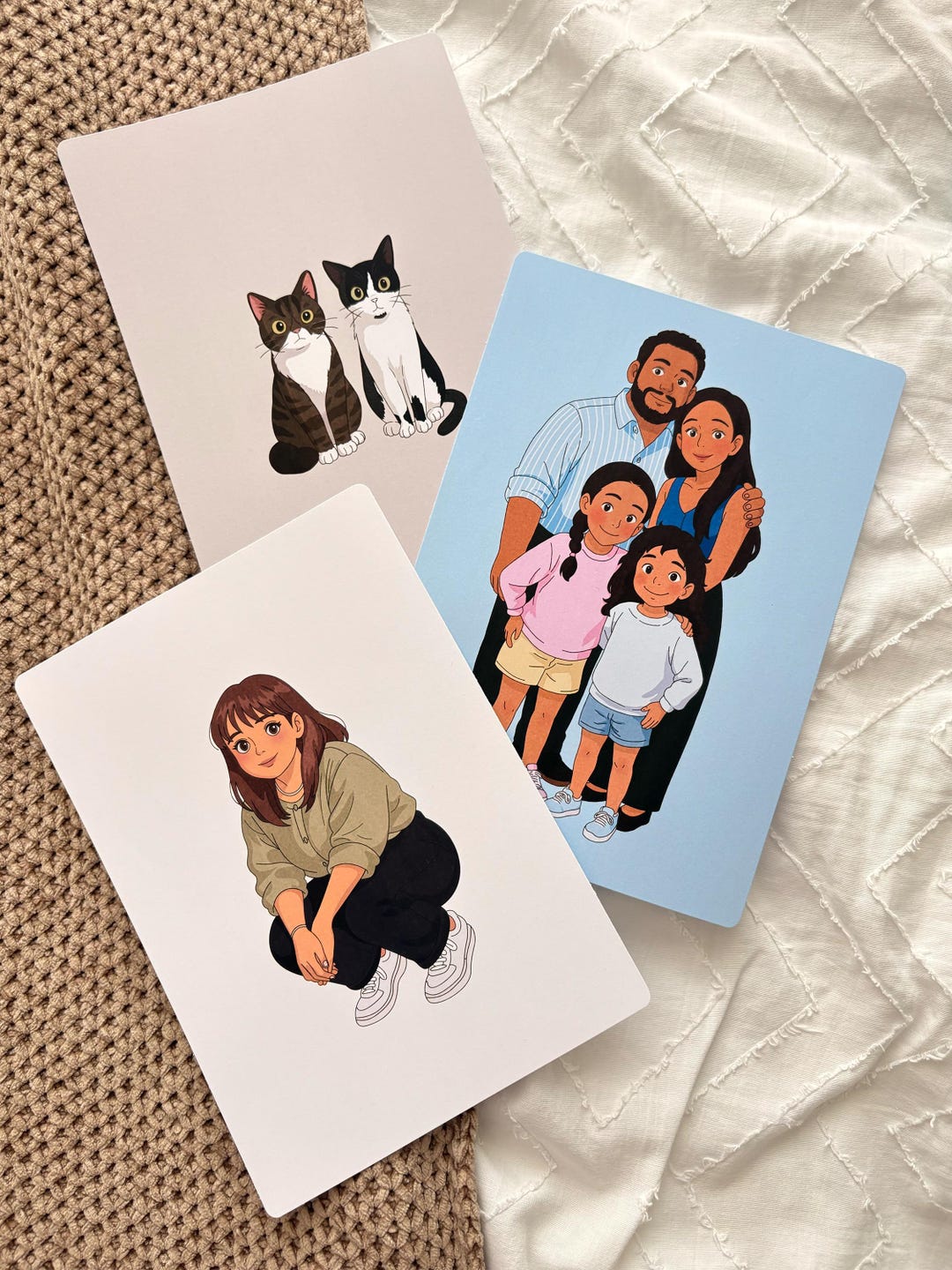 Custom Studio Ghibli-inspired Portrait – Hand-drawn Family, Couple, or ...