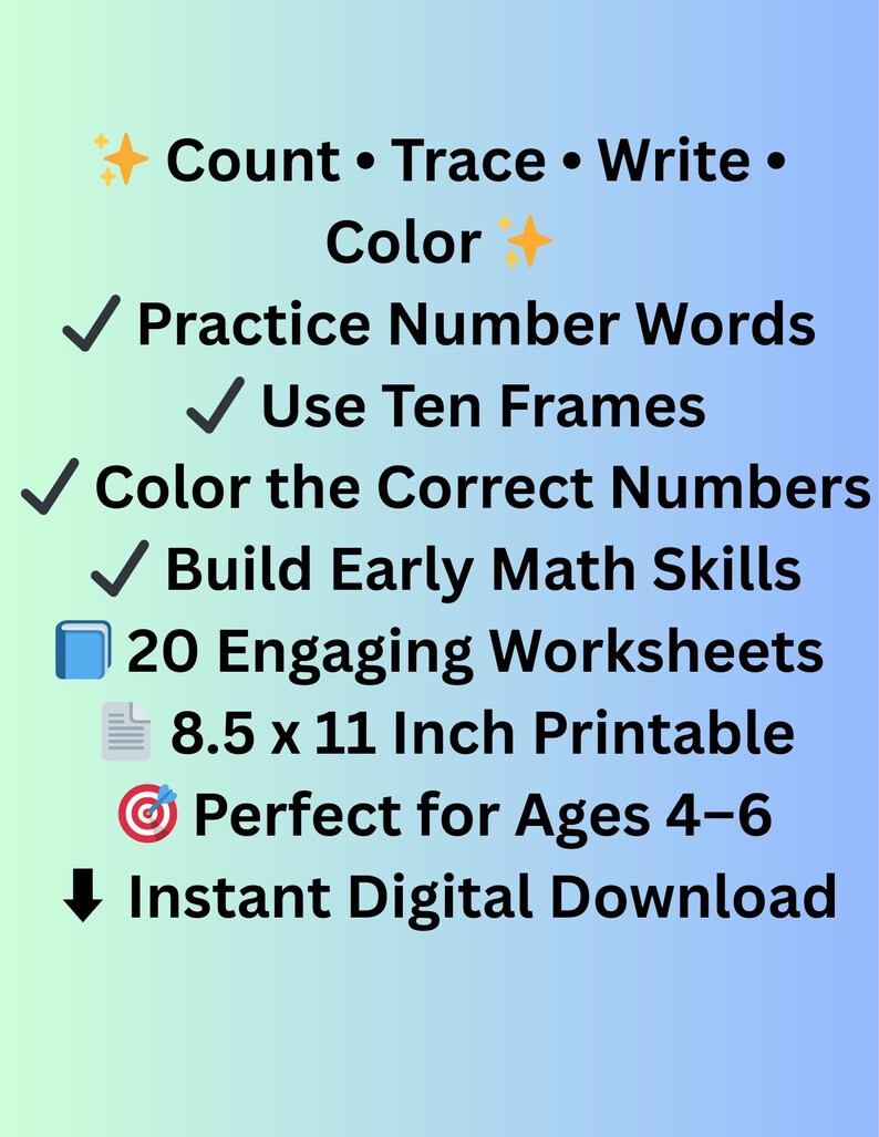 Trace and Write Numbers 1-20 Worksheets – Kindergarten Math Practice ...