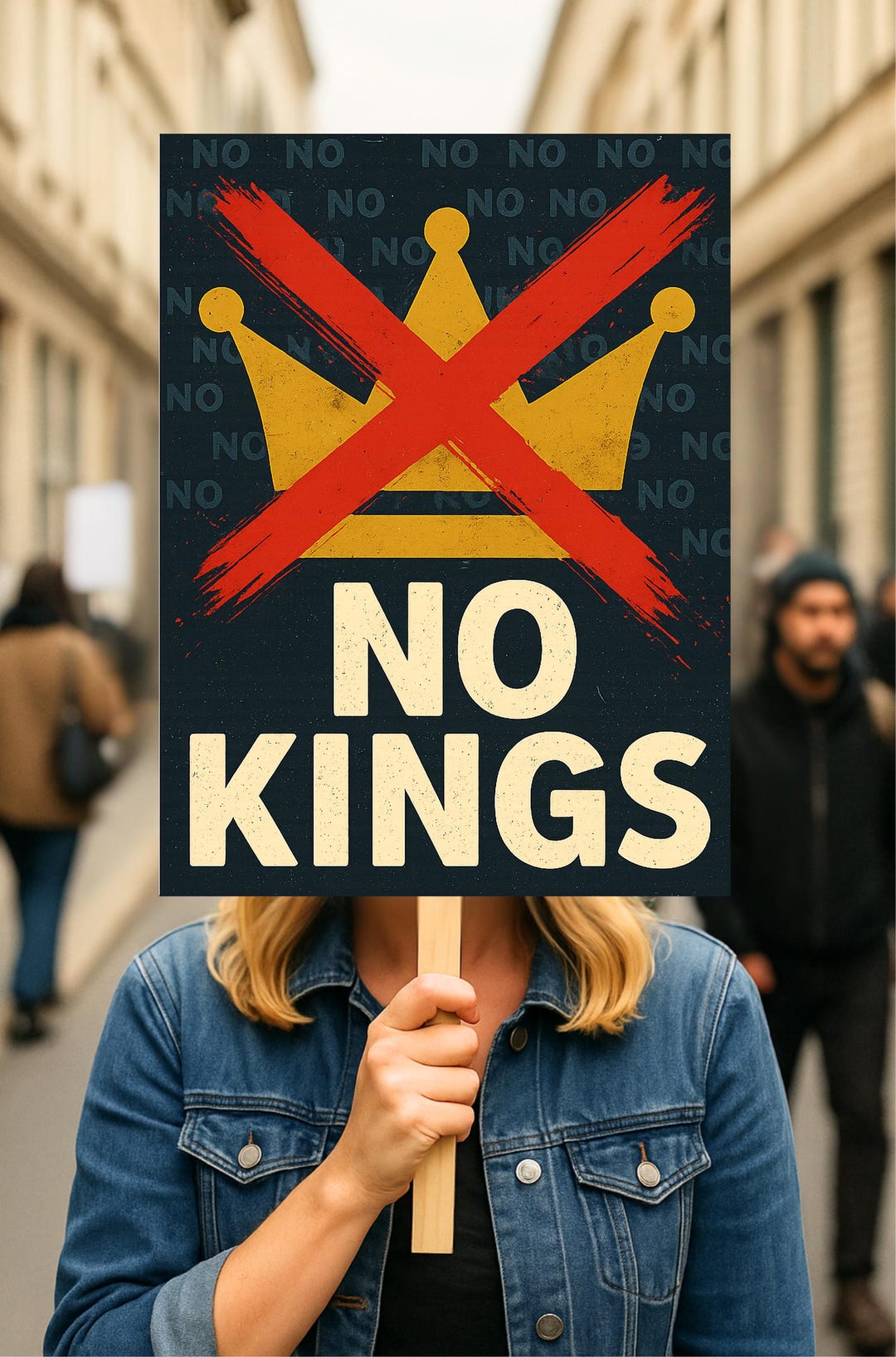 No Kings Protest Sign – Anti Trump Resistance Political Activist ...
