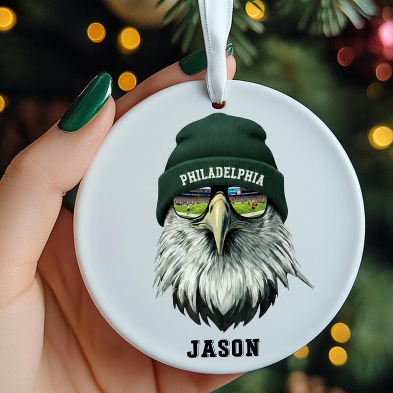 Personalized Philadelphia Football Fan Ceramic Ornament, , Christmas ...