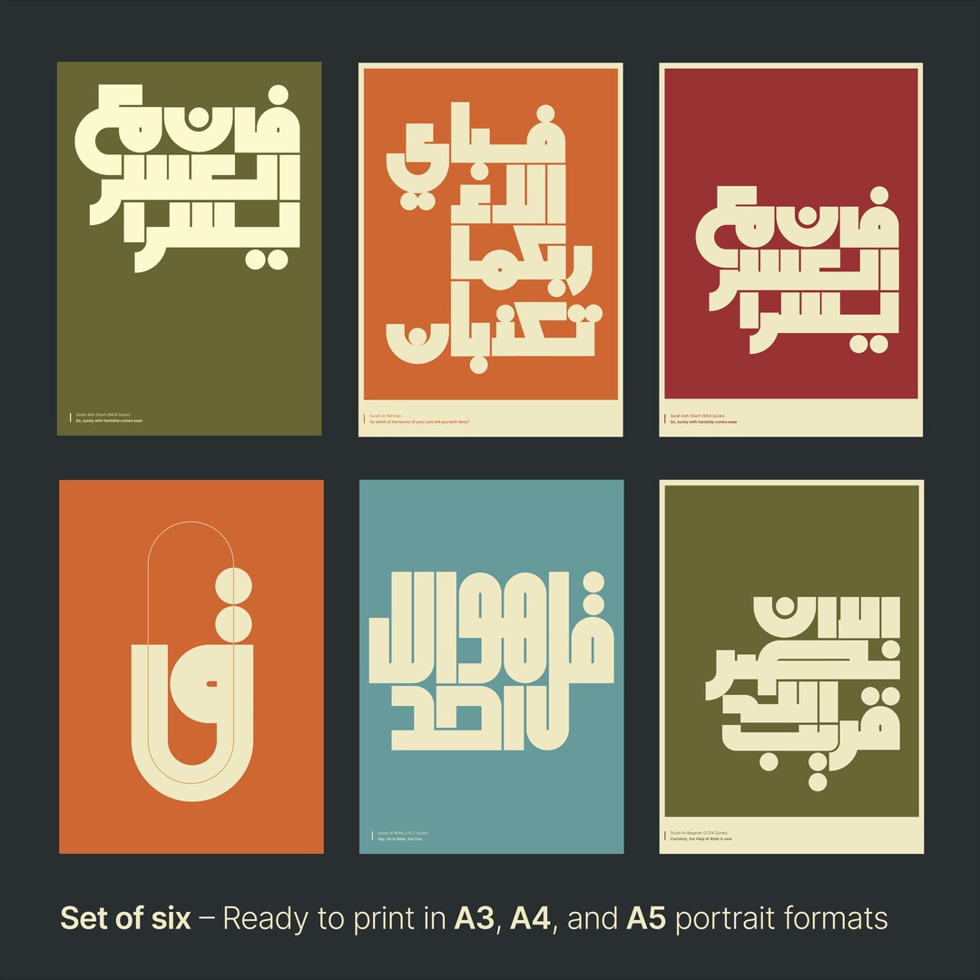 Set of Six – Ready to Print in A3, A4, and A5 Portrait Formats - Etsy
