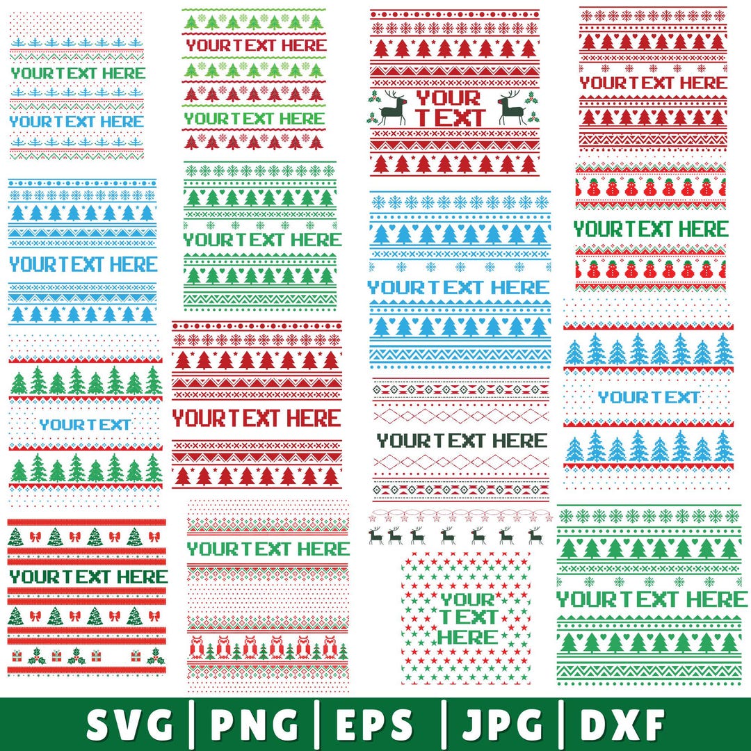 22 Christmas Ugly Sweater SVG Bundle, Christmas Ugly Sweater Templates ...