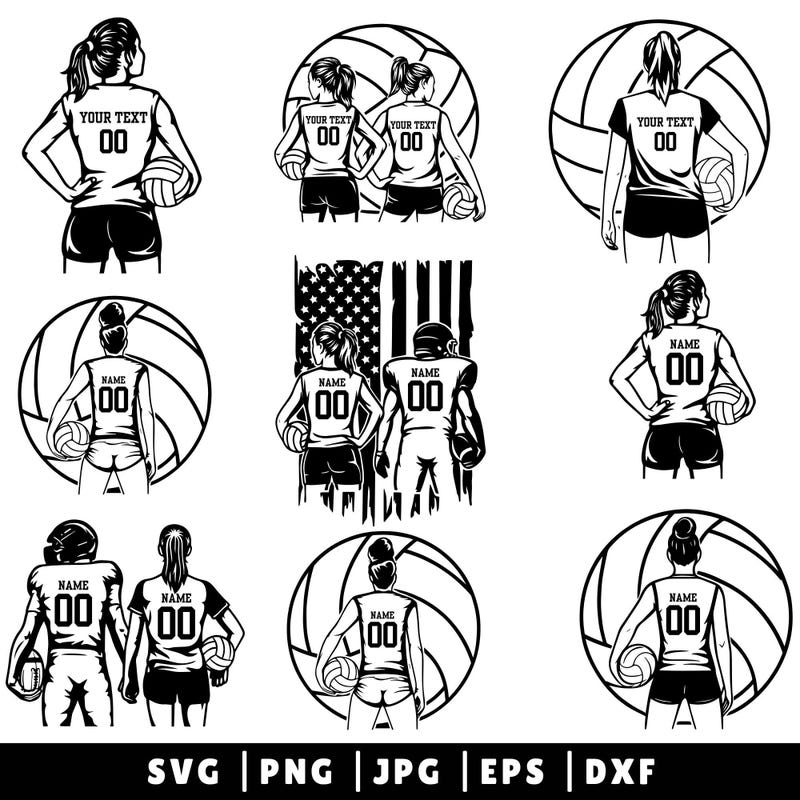 Volleyball Png Name Back - Etsy