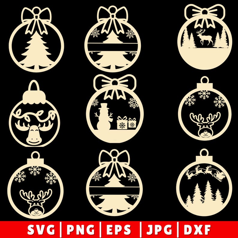 30 Christmas Balls SVG Bundle, Christmas Ornaments Svg Bundle, Laser ...