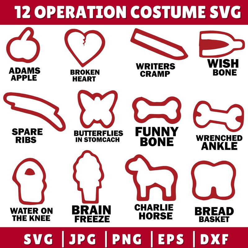 Printable Operation Game Pieces - Etsy