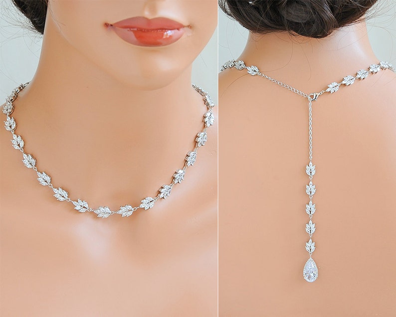 Back Drop Necklace Backdrop Bridal Necklace Back Wedding - Etsy
