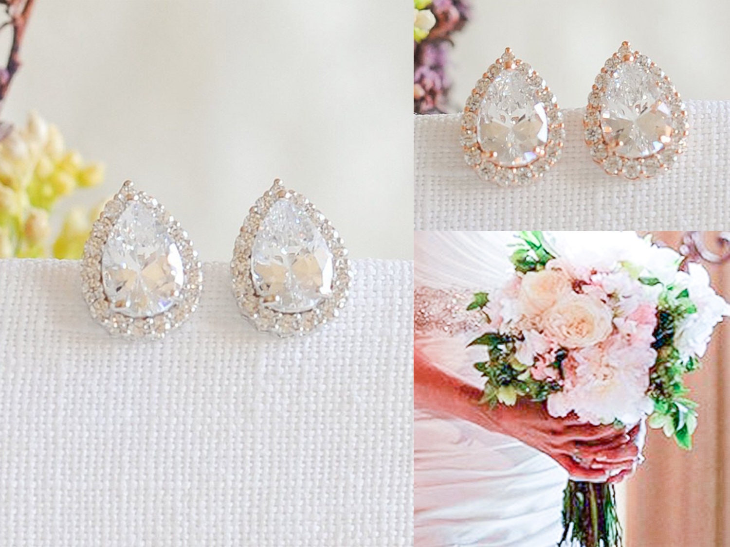Bridal Earrings Crystal Wedding Earrings Stud Earrings | Etsy