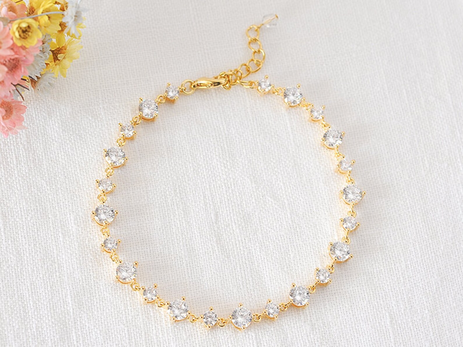 Crystal Bridal Bracelet Rose Gold Wedding Bracelet Crystal - Etsy