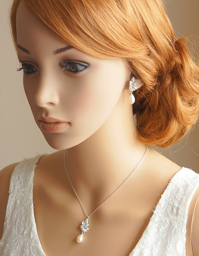 Bridal Wedding Earrings Bridal Jewelry Filigree Leaf | Etsy