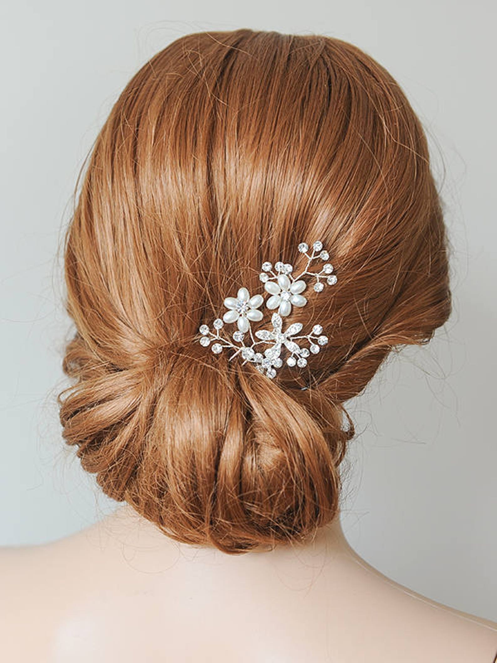 Wedding Hairpin GOLD Bridal Hair Accessories Crystal Flower - Etsy
