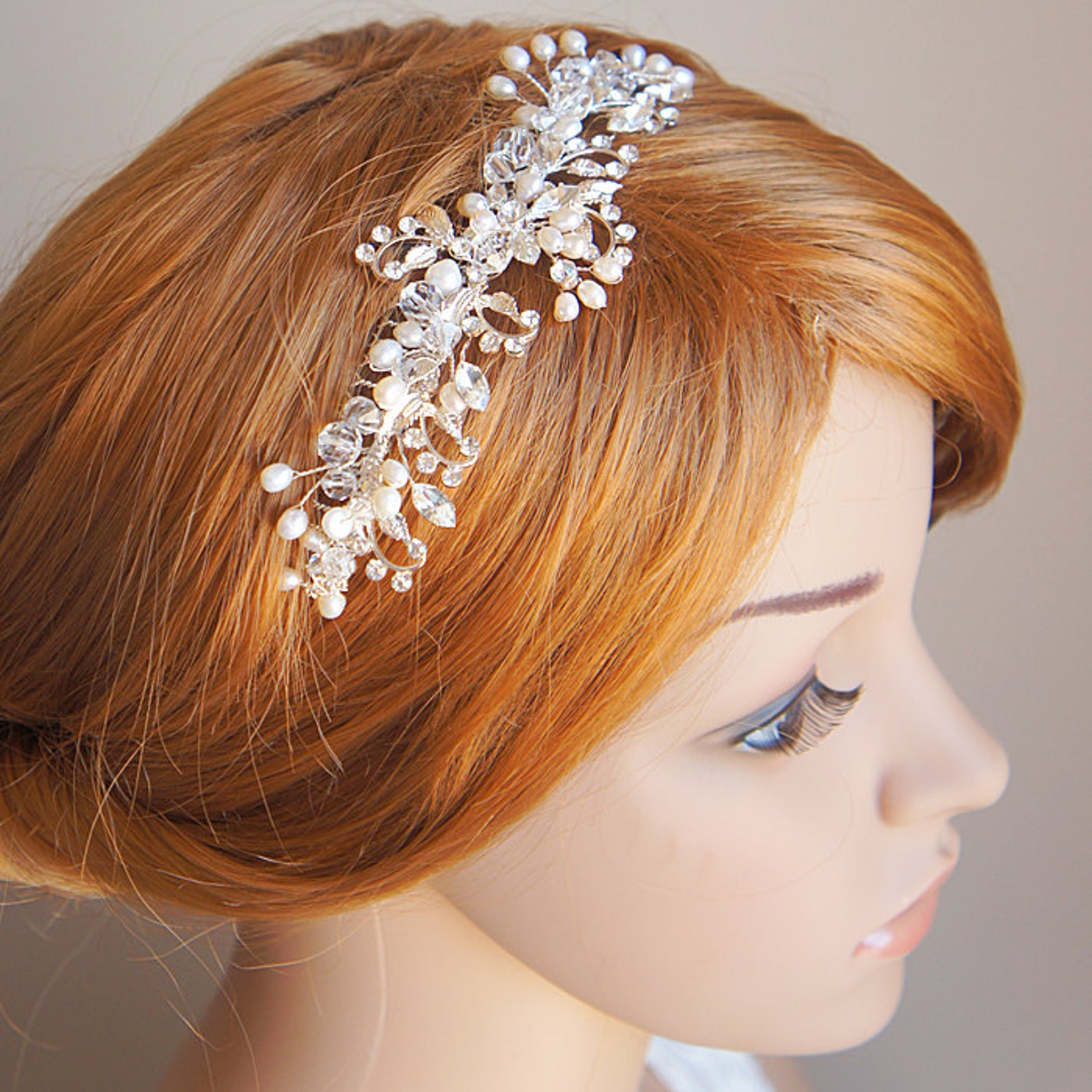 Bridal Hair Comb Freshwater Pearl Wedding Hair Comb Crystal - Etsy