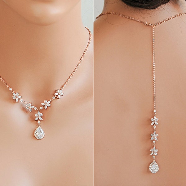 Back Drop Bridal Necklace - Etsy